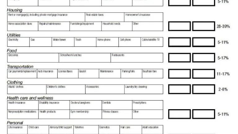 Monthly Income and Expense Worksheet | United Church of God