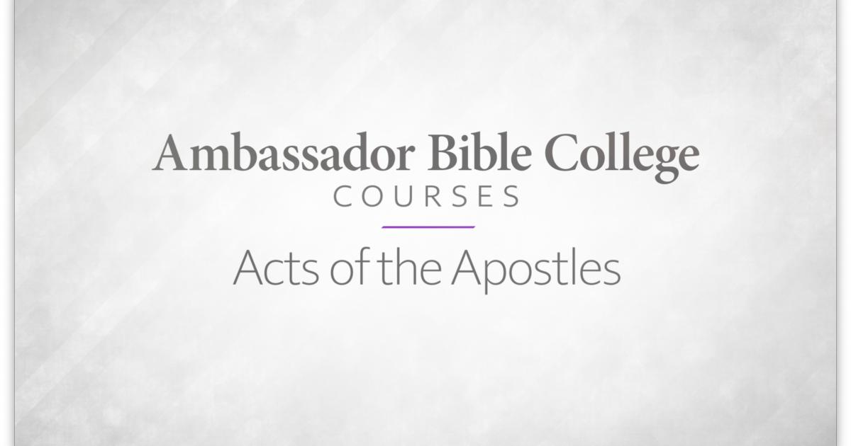 Now Available! Video Recording of ABC Class: Acts of the Apostles ...