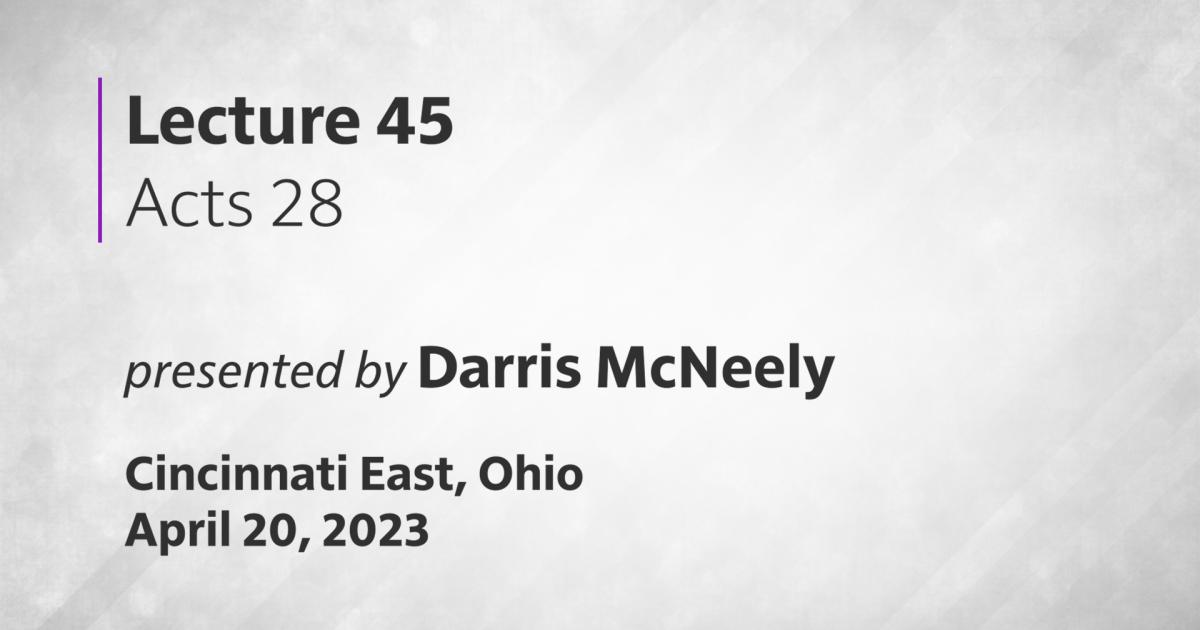 45: Acts 28 | United Church of God